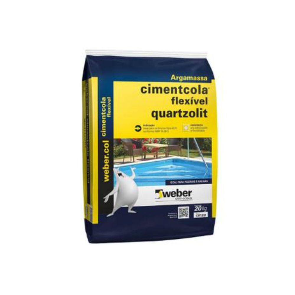 Argamassa Cimentcola Flexivel AC3 Cinza 20KG Quartzolit | Mesquitão