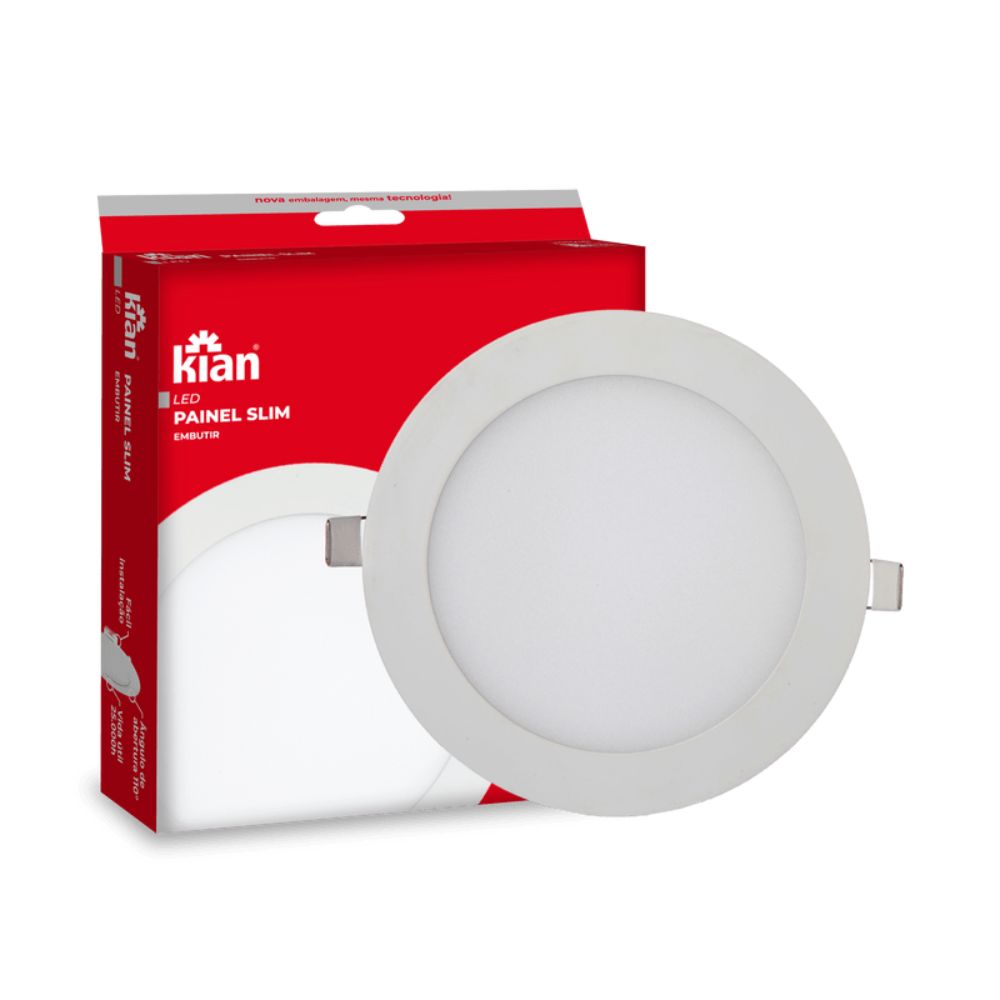 Luminária Led Embutir Redonda Slim 24W 6,0K Branca Kian | Mesquitão